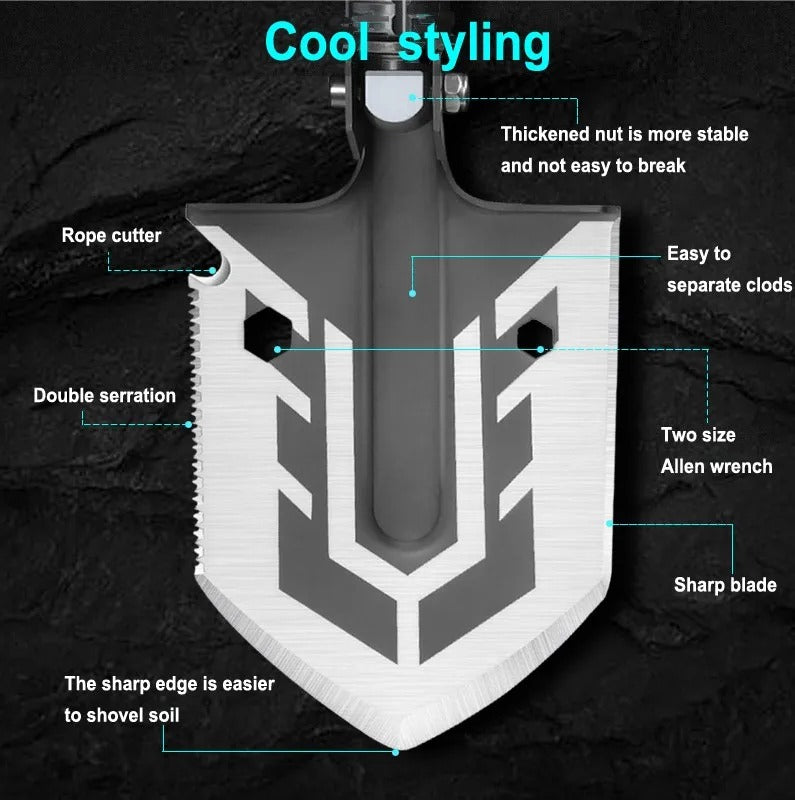 12-in-1 Foldable Camping Shovel – Kanta Shield